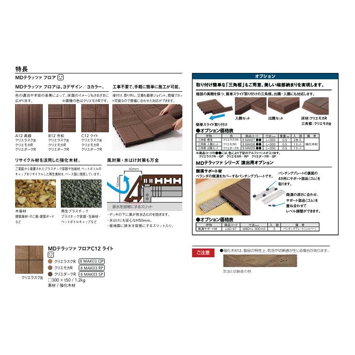LIXIL MDテラッツア フロアC12 ライト 10枚入 8MAK03 : 8mak03 : 住建本舗 - 通販 - Yahoo!ショッピング