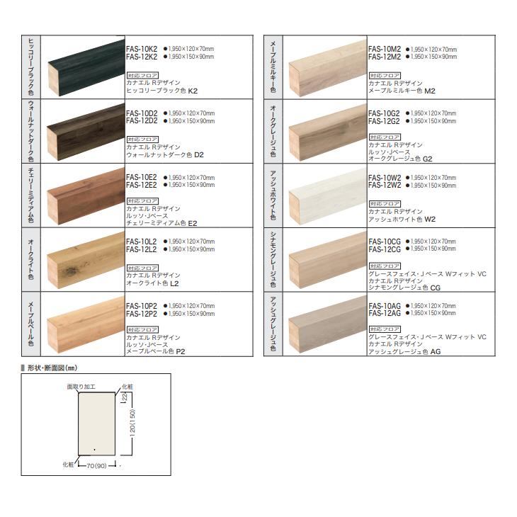 NODA ノダ 上り框 高さ120mm 長さ1950mm カナエルRデザインカラー FAS-10 : 住建本舗 - 通販 - Yahoo!ショッピング