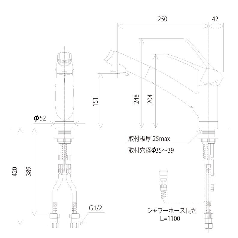 KVK ≪KVK KM5021T≫ シングルシャワー付混合栓 【SHO】 : 住器プラザ ヤフーショップ - 通販 - Yahoo!ショッピング