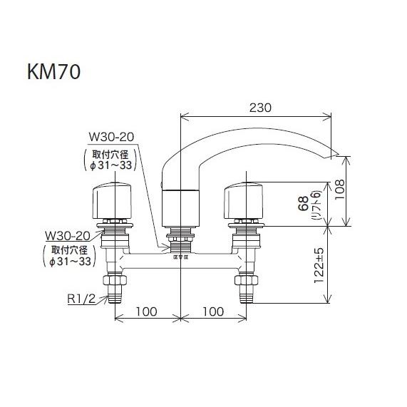 KVK KM70 KVK 2ハンドル混合栓（ユニオン接続） : 住設堂.com - 通販 - Yahoo!ショッピング