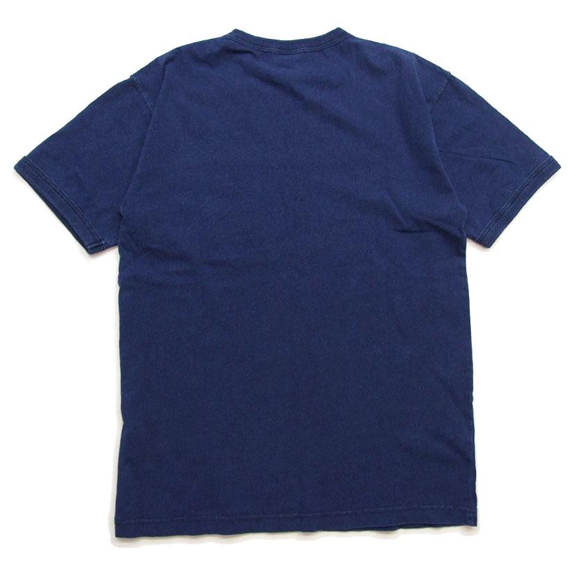 インディゴTシャツ 濃紺 HOUSTON 染めポケットtシャツ 染が美しい メンズ半袖Tシャツ ヒューストン 22197 クルーネック : k ...