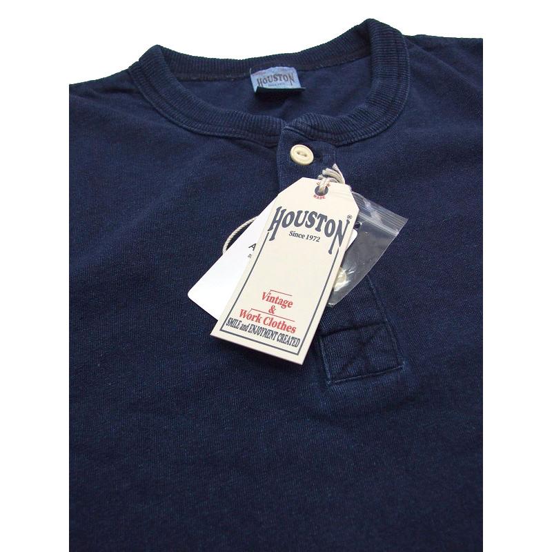 HOUSTON ヘンリーネックTシャツ 濃紺 インディゴtシャツ HOUSTON ヘンリーネックTシャツ 濃紺 インディゴtシャツ