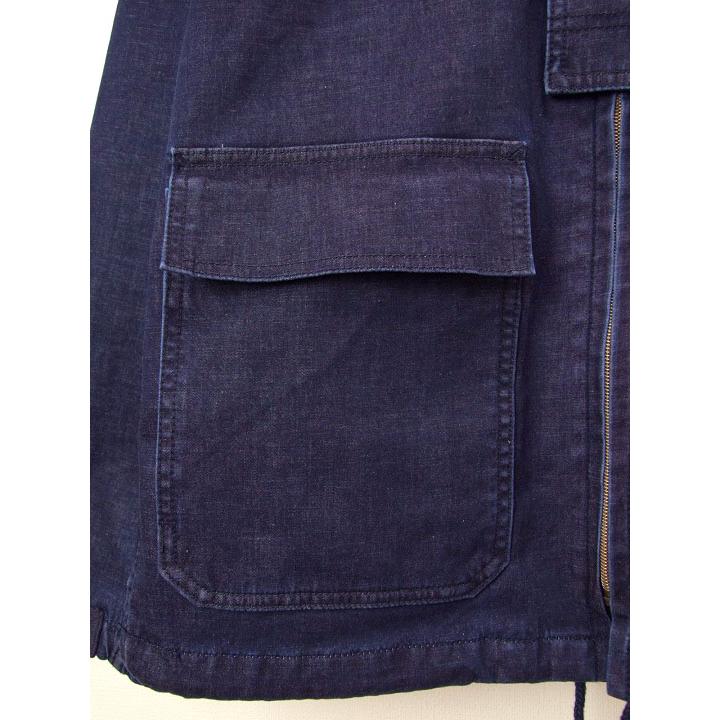 防風防水デニムジャケット ミリタリーデニムパーカー HOUSTON ヒューストン 51142 3レイヤーデニムネイビーパーカ メンズジャケット ...