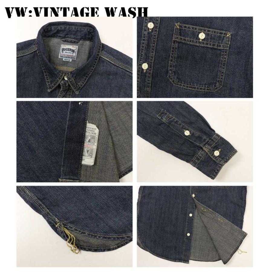HOUSTON ヒューストン 長袖 シャツ デニムシャツ 40511 USA COTTON ワークシャツ アメカジ ブランド メンズ ...