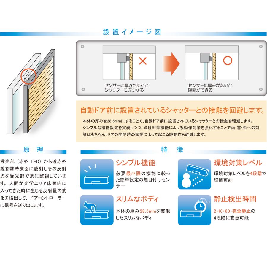 自動ドア 3H-CH01 無目付センサー HOTRON ホトロン センサー : 鍵倶楽部 - 通販 - Yahoo!ショッピング