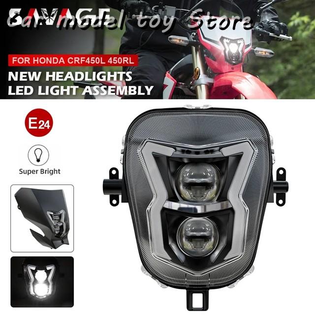 ホンダ CRF450L CRF450RL 2019-2024 ダート バイクバイクヘッド ライト ランプ アセンブリヘッドライト CRF 450L 450RL E24 LED ヘッドライト ...