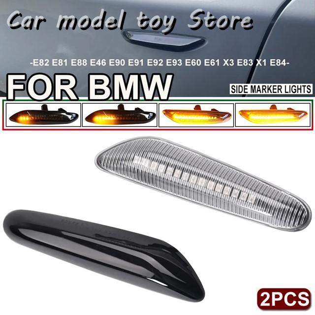 BMW E60 E61 E90 E91 E87 E81 E83 E84 E88 E92 E93 E82 2PCS ダイナミックブリンカーサイドマーカーシーケンシャルウィンカー : Car ...