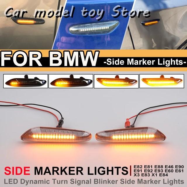 BMW E60 E61 E90 E91 E87 E81 E83 E84 E88 E92 E93 E82 2PCS ダイナミックブリンカーサイドマーカーシーケンシャルウィンカー : Car ...