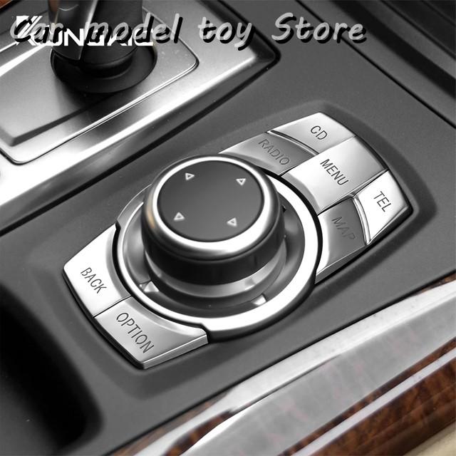 BMW 3 5 シリーズ X1 X5 X6 E60 E90 Z4 E89 E84 E70 E71 ABS 車マルチメディア ボタン カバー ステッカー自動車アクセサリー用 : Car ...