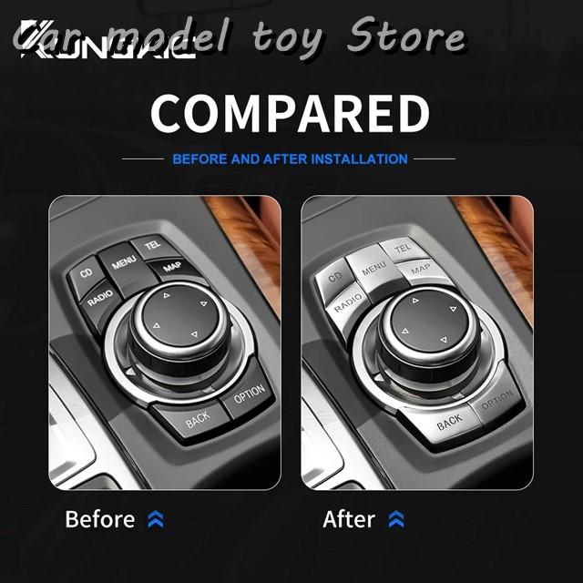 BMW 3 5 シリーズ X1 X5 X6 E60 E90 Z4 E89 E84 E70 E71 ABS 車マルチメディア ボタン カバー ステッカー自動車アクセサリー用 : Car ...