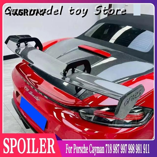 【並行輸入品】 ポルシェ ケイマン用 718 987 997 998 981 911 ボクスター GT4 カーボンリヤトランクブーツテールスポイラー ダブルデッキウイングリップ : Car ...