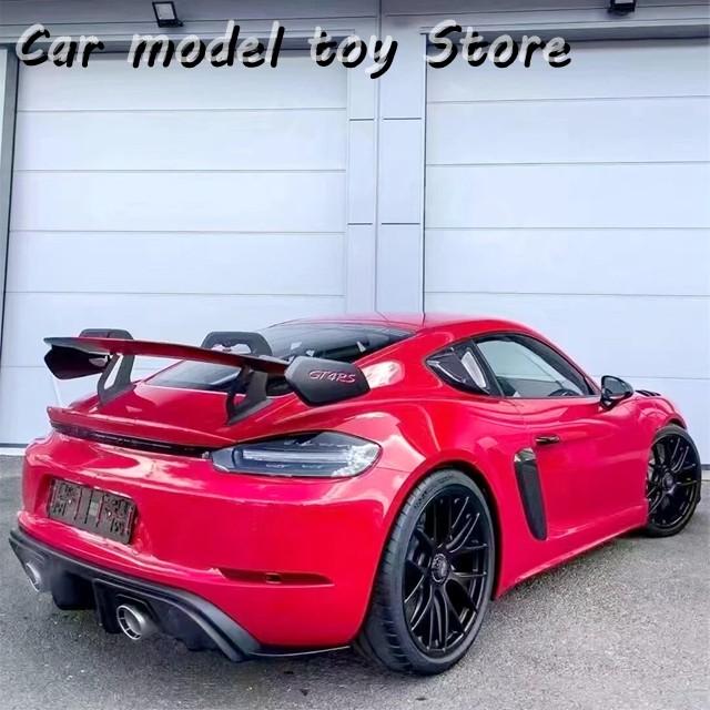 ポルシェ ケイマン 718 987 997 998 981 911 ボクスター GT4 カーボンリアトランク ブーツテール翼スポイラー二重デッキ翼唇 : Car model toy Store ...