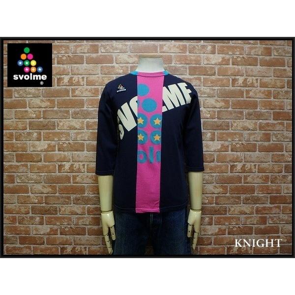SVOLME svolme 7分袖Tシャツ・S スボルメ/フットサル サッカー/カットソー/コットンシャツ/紺 ピンク¨ : KNIGHT ヤフーショッピング店 - 通販 - Yahoo!ショッピング