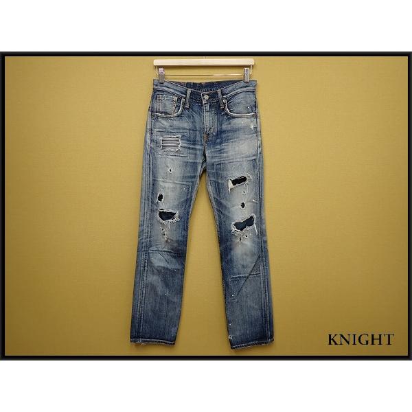 EDWIN 503RVS ダメージ加工ジーンズ・28 エドウィン/リペア ペンキ 色落ち/ユーズド加工/デニムパンツ/メンズ/25*4*1-16 : KNIGHT ヤフーショッピング店 ...
