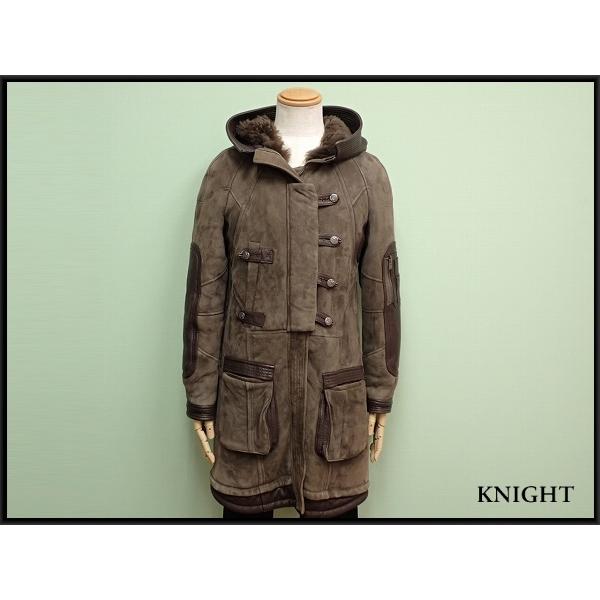 John de Risi 高級ムートンコート・42 イタリア製/レザーコート/フード付き/フライトジャケット風/@A1/100サイズ/23*9 ...