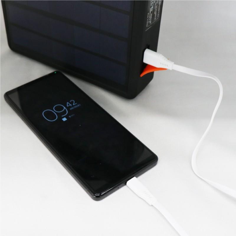 ソーラー 充電式 2way LEDライト 充電 アウトドア 夜間 災害 停電 防災 モバイルチャージ USB充電 ソーラー充電 HDL ...