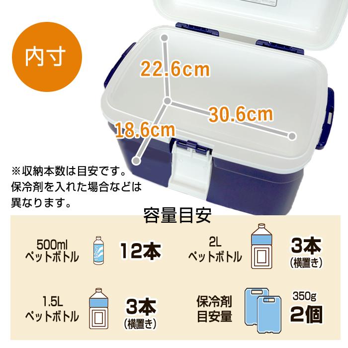 JEJアステージ 収納ボックス クーラーボックス 13L 中型 フォレスクルー #13(同色2個セット) ネイビー ベージュ ショルダーベルト付き キャンプ用品 : ベリベリモッコ - 通販 ...