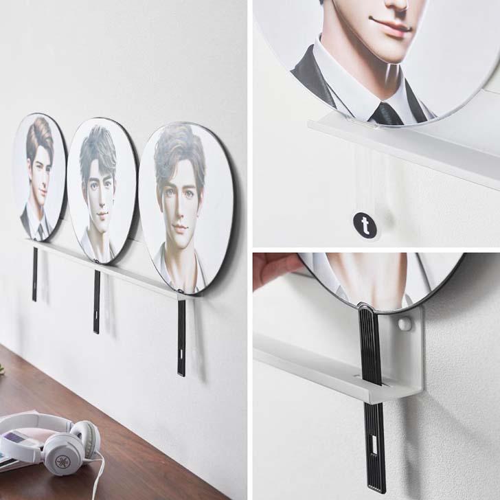 tower ★ 山崎実業 ウォール推し活ラック タワー 石こうボード壁対応 ホワイト 3744 / ブラック 3745 ウォールラック ディスプレイラック うちわ 雑誌 グッズ : 暮らしの杜 ...