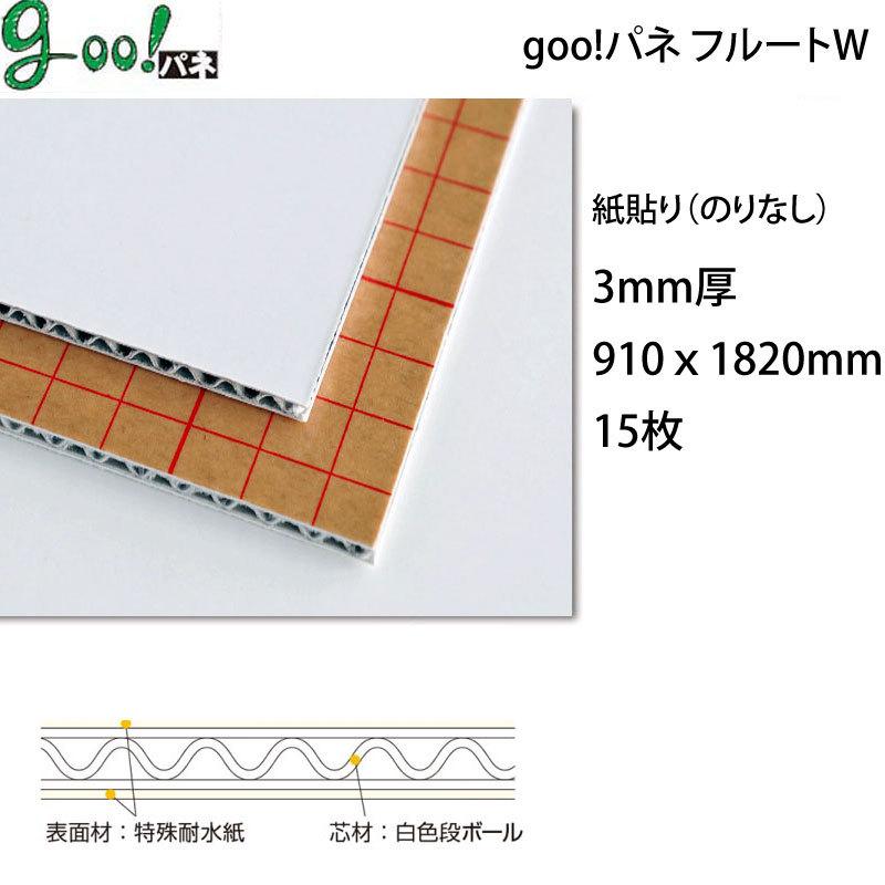 [法人宛ノミ]goo!パネフルートW 紙貼り 3mm厚 910×1820mm 15枚 光洋産業 : NSDpaint資材 ヤフー店 - 通販 ...