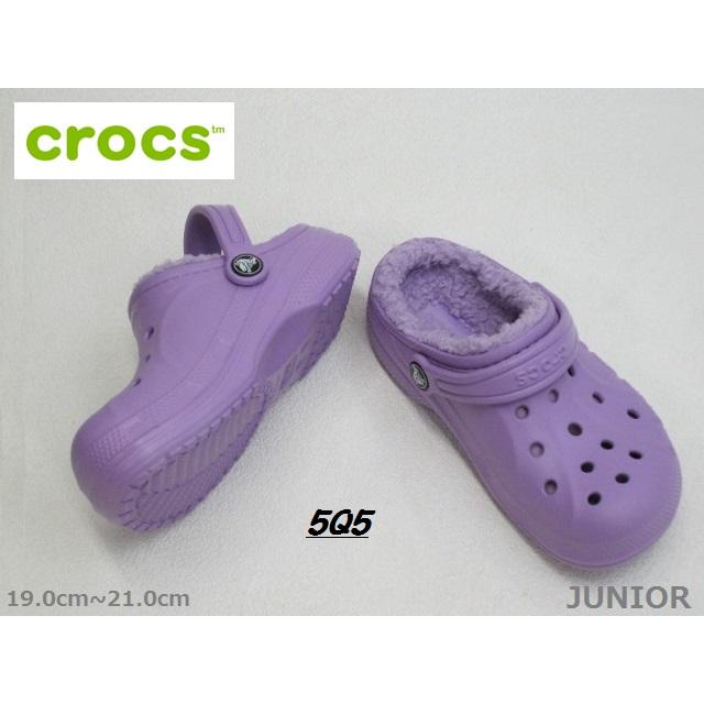 crocs SALE / クロックス 207500-5Q5 BAYA LINED CLOG-K ジュニア 室内外兼用 ボア入り 2WAY Gサンダル 紫 19.0cm〜21.0cm ＜45 ...
