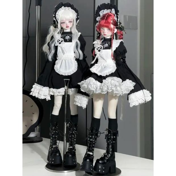 【即納】CloudDoll 1/4ドール メイド服 セット スカートタイプ フリル 可愛い 黒 [CloudDoll-4-C1] : スウィ ...