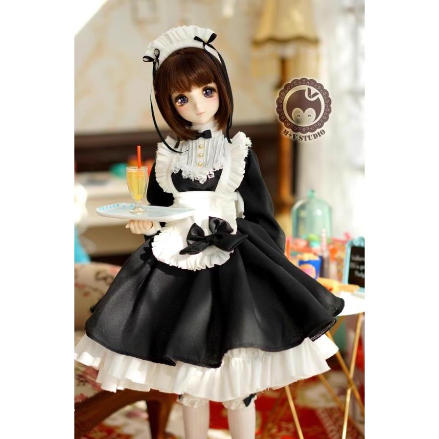 【即納】 M+V STUDIO 1/3ドール DD DDS、DD3 (S、M 胸) ドレス セット メイド服 コスプレ フリル ワンピース 黒 [MV-3DDYD-C25] : mv ...