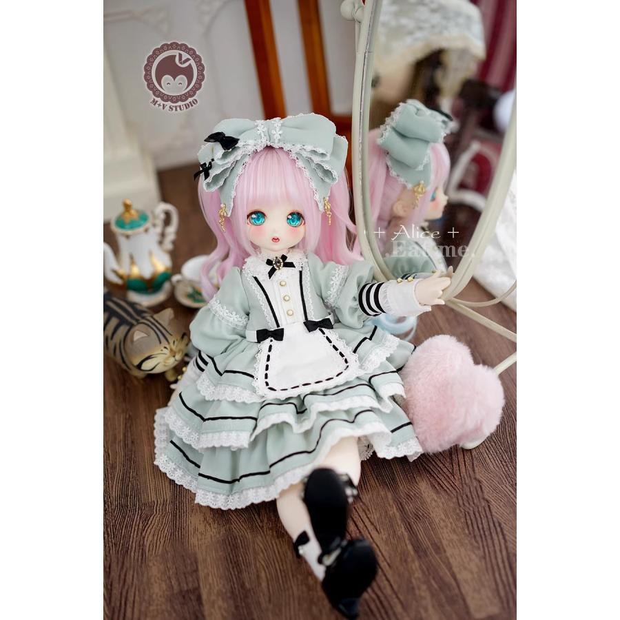 M+V STUDIO 1/4ドール MDD MSD KUMAKO Alice -Eat me- セット ドレス フリル りぼん 可愛い グリーン [MV-4BJDMDD-C55] : スウィ ...