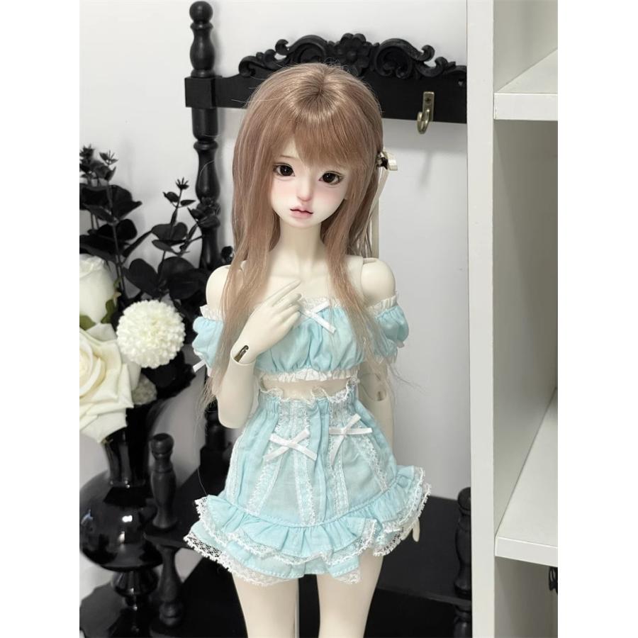 TATA'S PARADISE 1/3ドール SD16 パンツ セット服 2点セット トップス フリル リボン パステル 青 [TATASPARADISE-3-C32] : スウィミー ...
