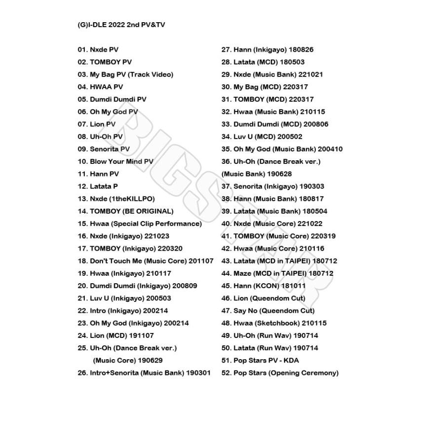 K-POP DVD/ (G)I-DLE 2022 2nd PV/TV COLLECTION★Nxde TOMBOY HWAA DUMDi DUMDi Oh my god Uh-Oh ...