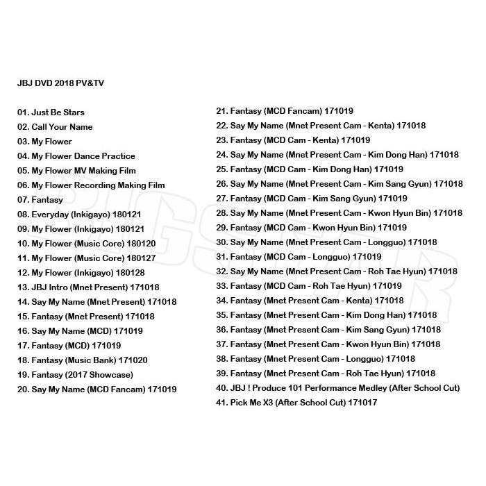 K-POP DVD／JBJ 2018 PV&TV セレクト★Just Be Stars Call Your Name My Flower Fantasy／ジェイビージェイ テヒョン 高田健太 ...