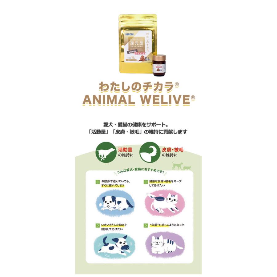 カネカユアヘルスケア 還元型コエンザイムQ10 わたしのチカラ ANIMAL WELIVE 10g 2個セット : ss-awl110-2 : サプリ専門店サプリステーション - 通販 ...