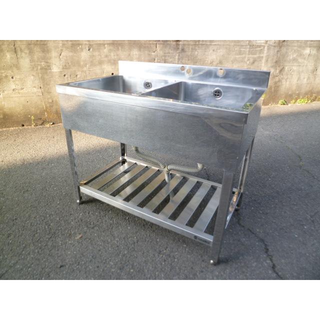 S220323E@ステンレス★2槽シンク W1000×D600×H800(BG＋90) :s220323e:業務用厨房機器-ケイツー厨機 - 通販 - Yahoo!ショッピング