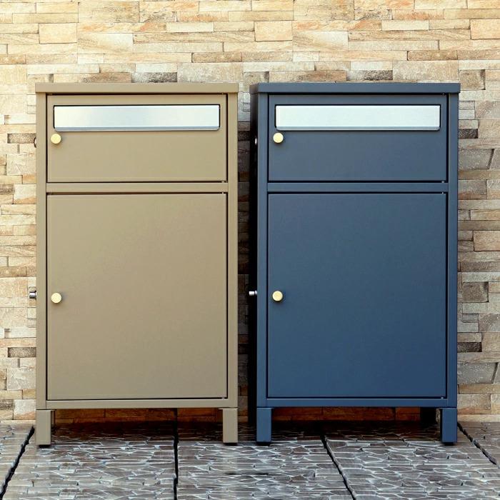 宅配ボックス ポスト 郵便受け メールボックス 置き型 メールBOX ネイビーブルー ミルクティーベージュ 幅40.5cm ※ガ : KAaGU.com - 通販 - Yahoo!ショッピング