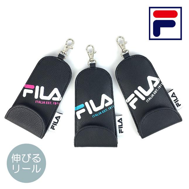 FILA（フィラ） リール付き キーケース キッズ fims-0432 FILA ポリユニオンロゴ 鍵入れ 3連 キーフック かっこいい ...