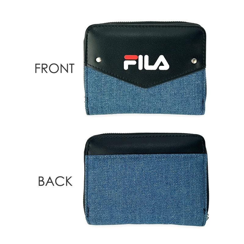 FILA キッズ 財布 男の子 fis-0633 フィラ デニムレター 二つ折り ファスナー ウォレット ボーイズ ガールズ 子供 小学生 中学生 高校生 ジュニア 修学旅行 : カバンイズム ...
