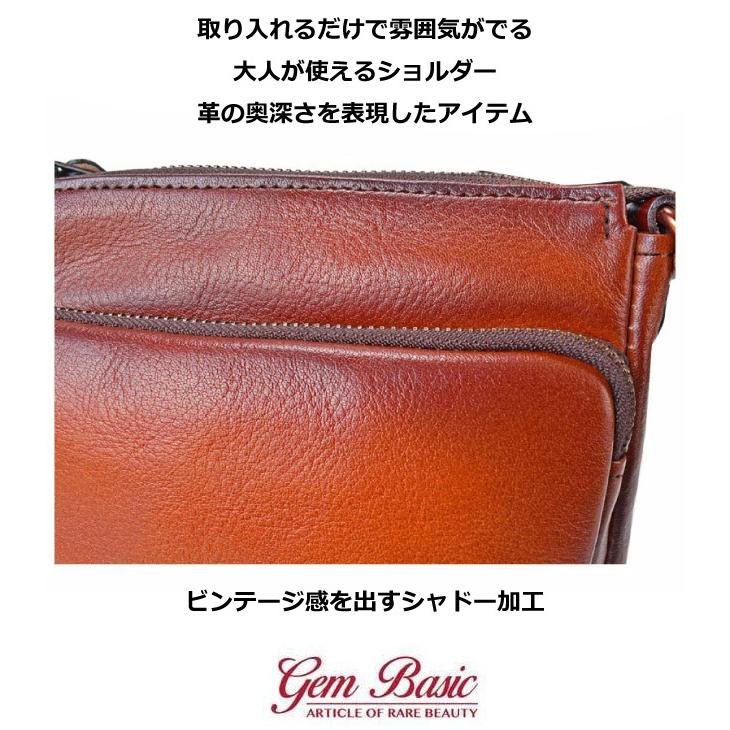 斜めがけバッグ メンズ ショルダーバック 男性 60代 50代 40代 2way バッグ 茶 革 小型 GEM BASIC 2wayショルダーバッグ 豊岡製鞄 1505 : かばんmart ...