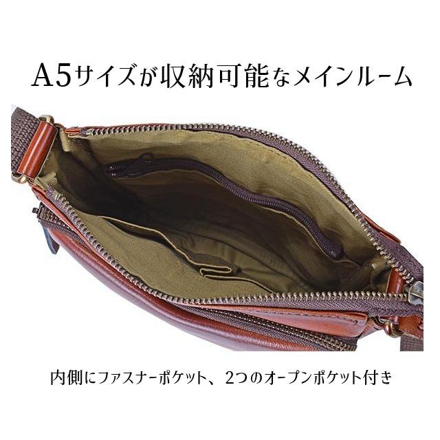 ミニショルダー バッグ 斜めがけ メンズ バッグ 斜め掛け ショルダー 大人 革 旅行 レザー ブラウン 日本製 GEM BASIC 牛革シャドー ミニショルダーバッグ 1504 :1504 ...