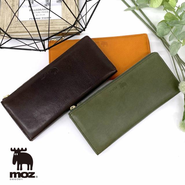 moz（モズ） 長財布 レディース 使いやすい ラウンドファスナー 革 大