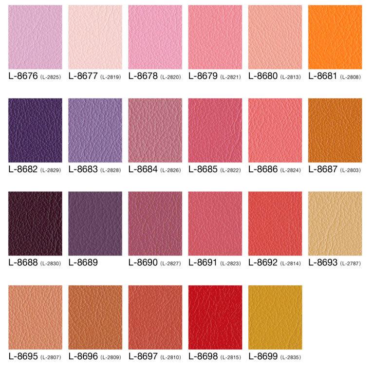 椅子生地 椅子張り生地 合皮 生地 レザー シンコール オールマイティー 赤色 ピンク オレンジ 黄色 紫色 茶色 L-8676〜L-8753 ...