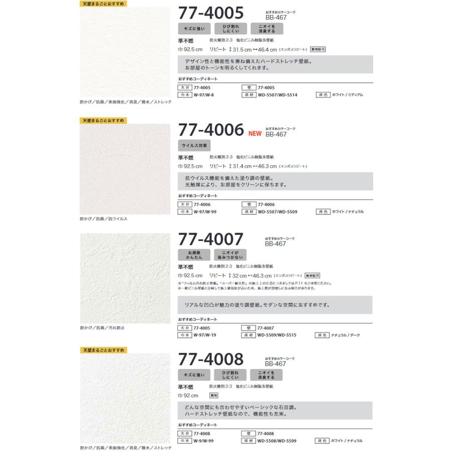 サンゲツ 【＊送料無料(わEX便)】壁紙 のりなし壁紙 リフォームアップ 2024-2027 ベース向けの壁紙 77-4001〜77-4009 【1m単位での販売】 : 壁紙わーるどYahoo ...