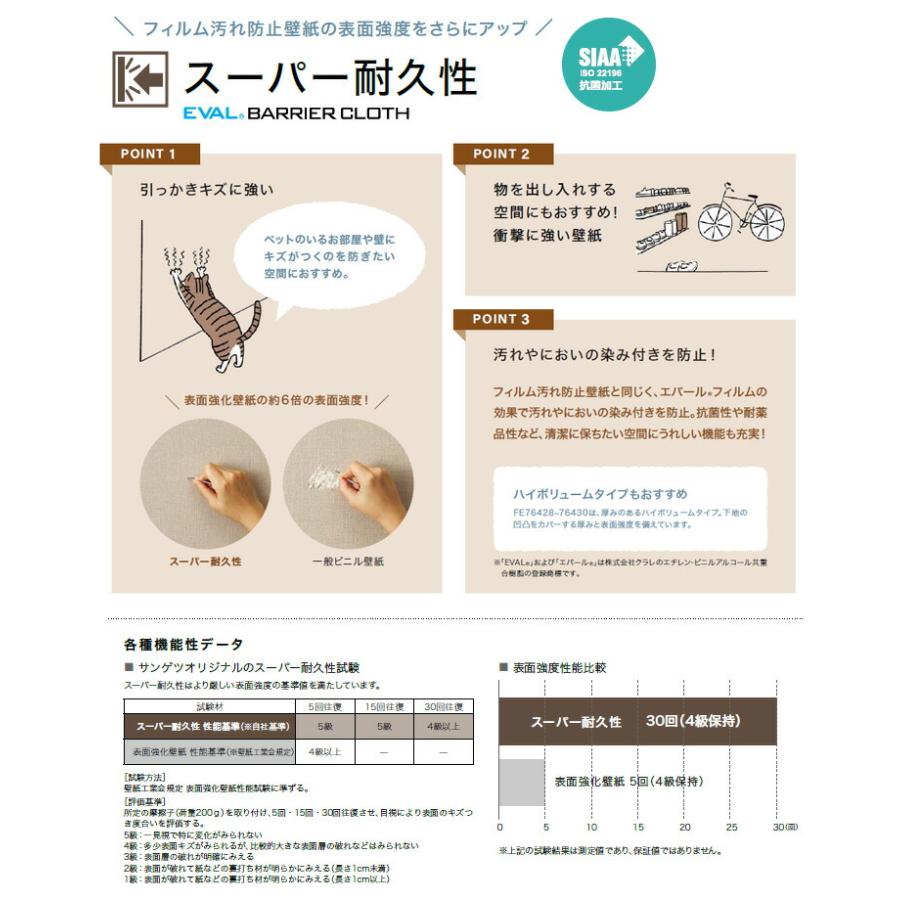 サンゲツ 【＊送料無料(わEX便)】のり付き壁紙 ファイン 2023-2026 スーパー耐久性 FE76409 FE76410 FE76411 【3m以上1m単位での販売】 : 壁紙わーるど ...