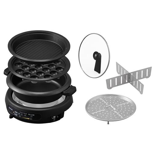 IRIS OHYAMA（アイリスオーヤマ） IGU-B3-B グリルなべ 3枚プレート ブラック たこ焼きプレート付き : 家電のSAKURA - 通販 - Yahoo!ショッピング