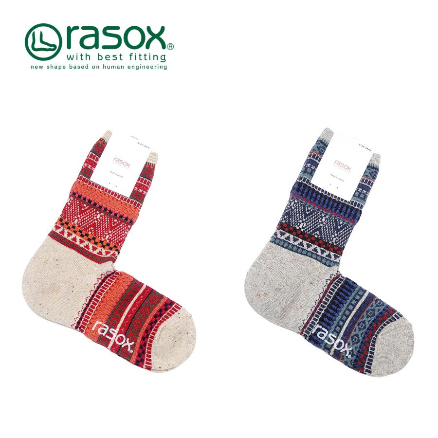 rasox フェアアイル コットン ラソックス クルー丈ソックス CA232CR01 : Kadotation The shoe store - 通販 - Yahoo!ショッピング
