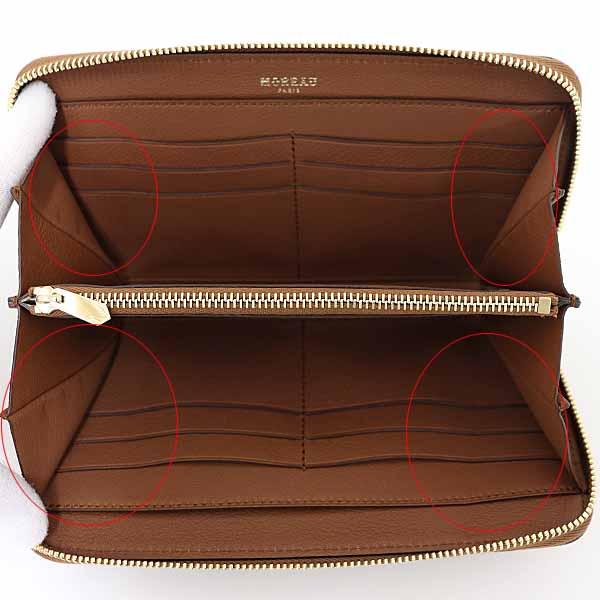 MOREAU PARIS モローパリ CONZIP LRGPRCALFCLSA コンチネンタル ジップ ウォレット ラウンドファスナー長財布 ブラウン 【中古】S : 質かづさや - 通販 ...