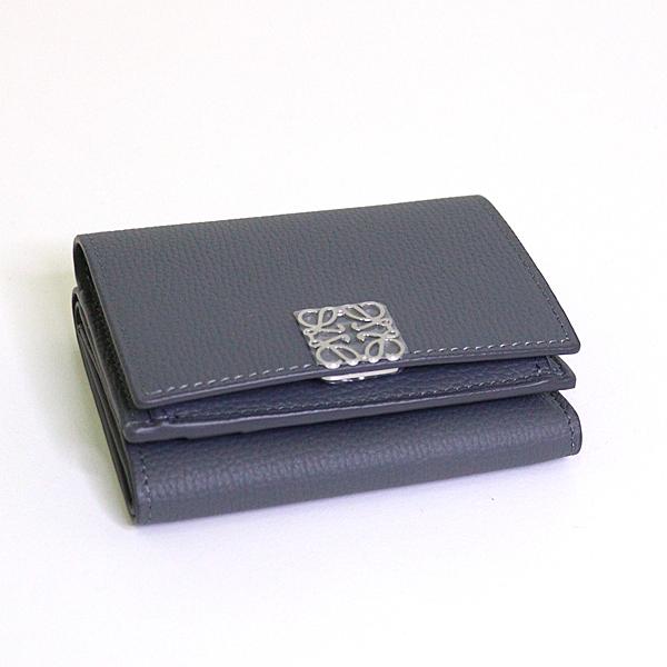 ロエベ LOEWE 三つ折り財布 C821TR2X02 グレー系 シルバー金具 未使用 LOEWE（ロエベ） 三つ折り財布 C821TR2X02 グレー系 シルバー金具 未