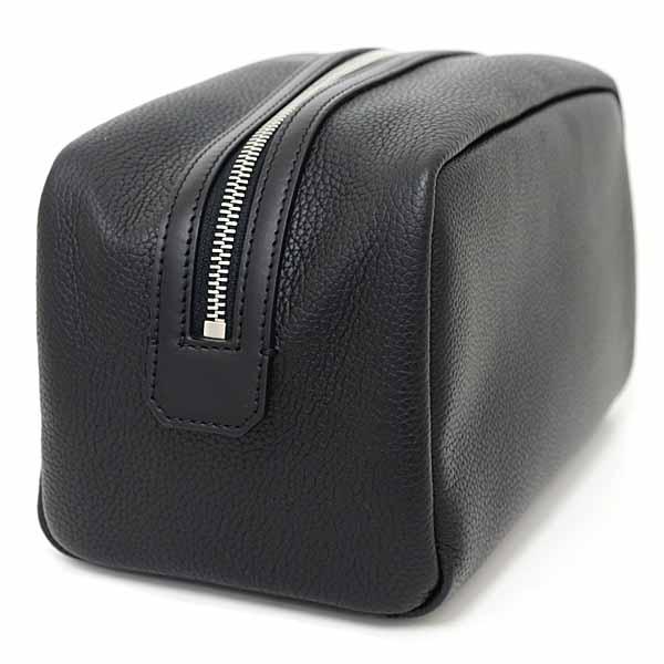 ダンヒル Dunhill 1893 ハーネスレザー ウォッシュバッグ フルグレインカーフレザー DU24F3117GN001 ブラック 【中古】Aランク dunhill（ダンヒル） Dunhill 1893 ハーネスレザー ウォッシュバッグ