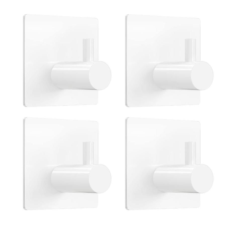 VIS'V Adhesive Hooks White Self Adhesive Towel Hooks Waterproof Shower Wall :YS0000046838646414 ...