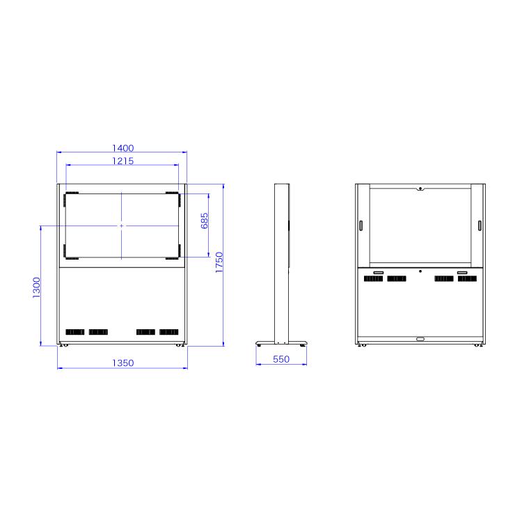 SDS SDS(エスディエス) DS-CW155-C 横型 デジタルサイネージ用ケーシングスタンド キャスタータイプ 【55インチ対応 耐荷重 ...