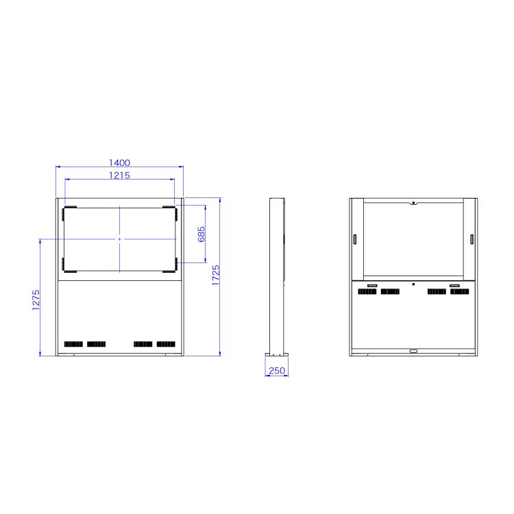 SDS SDS(エスディエス) DS-CW155 横型 デジタルサイネージ用ケーシングスタンド アンカータイプ 【55インチ対応 耐荷重 ...