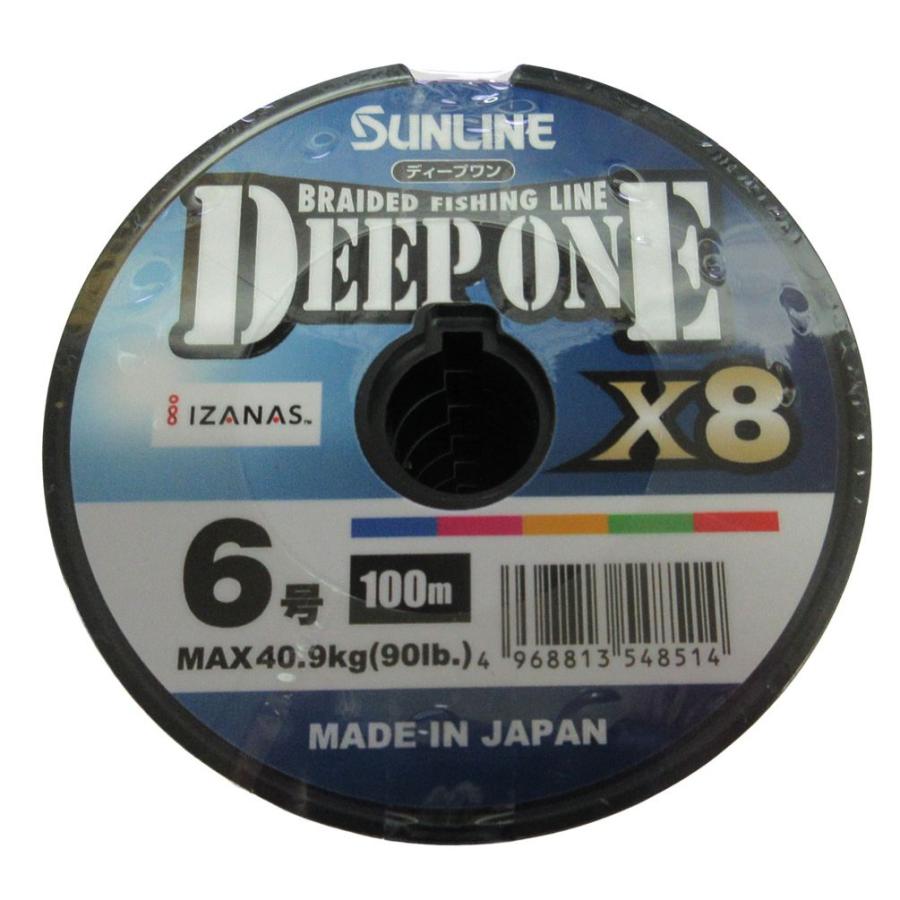 サンライン ディープワン×8 (6号 90LB) 100m単価 連結可 マルチカラー 8本組PEライン DEEP ONE : 香川塩ビ工業ヤフーショッピング店 - 通販 - Yahoo!ショッピング